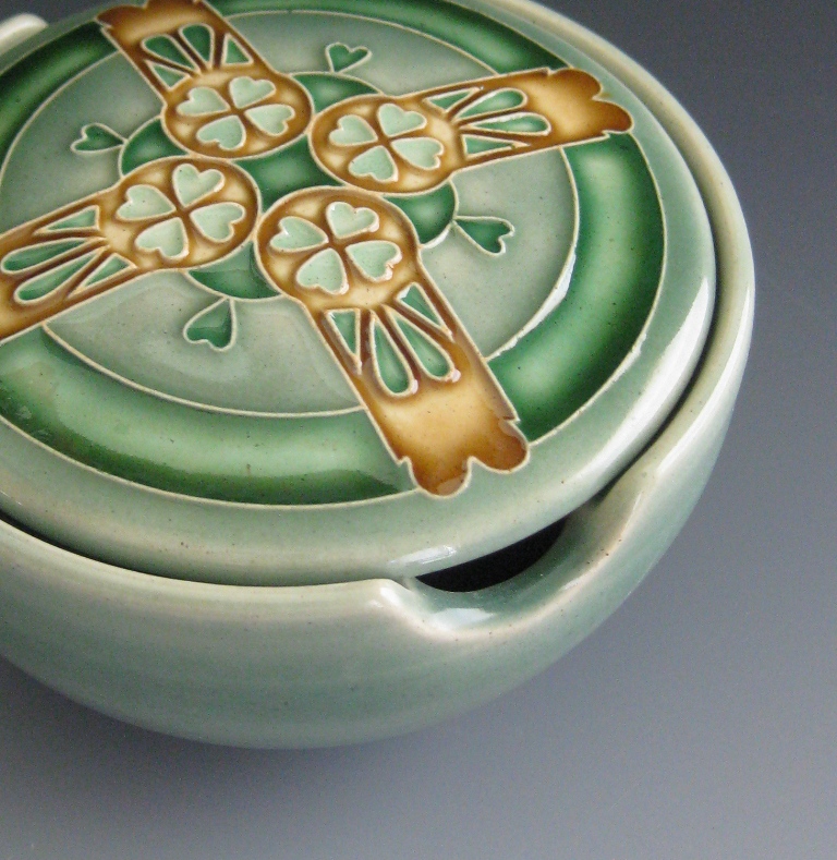salt dish SH celadon close – one acre ceramics